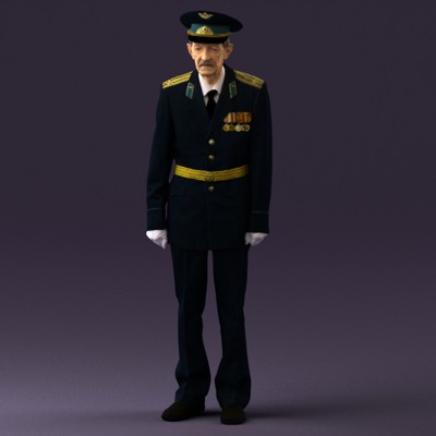 Old Man in Veteran Suit (0915) - 3D Model by 3DFarm