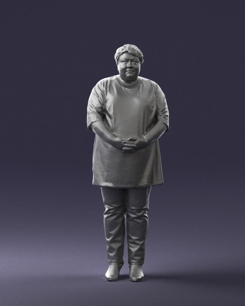 Plump Lady Colorful Dress (0501) - 3D Model by 3DFarm