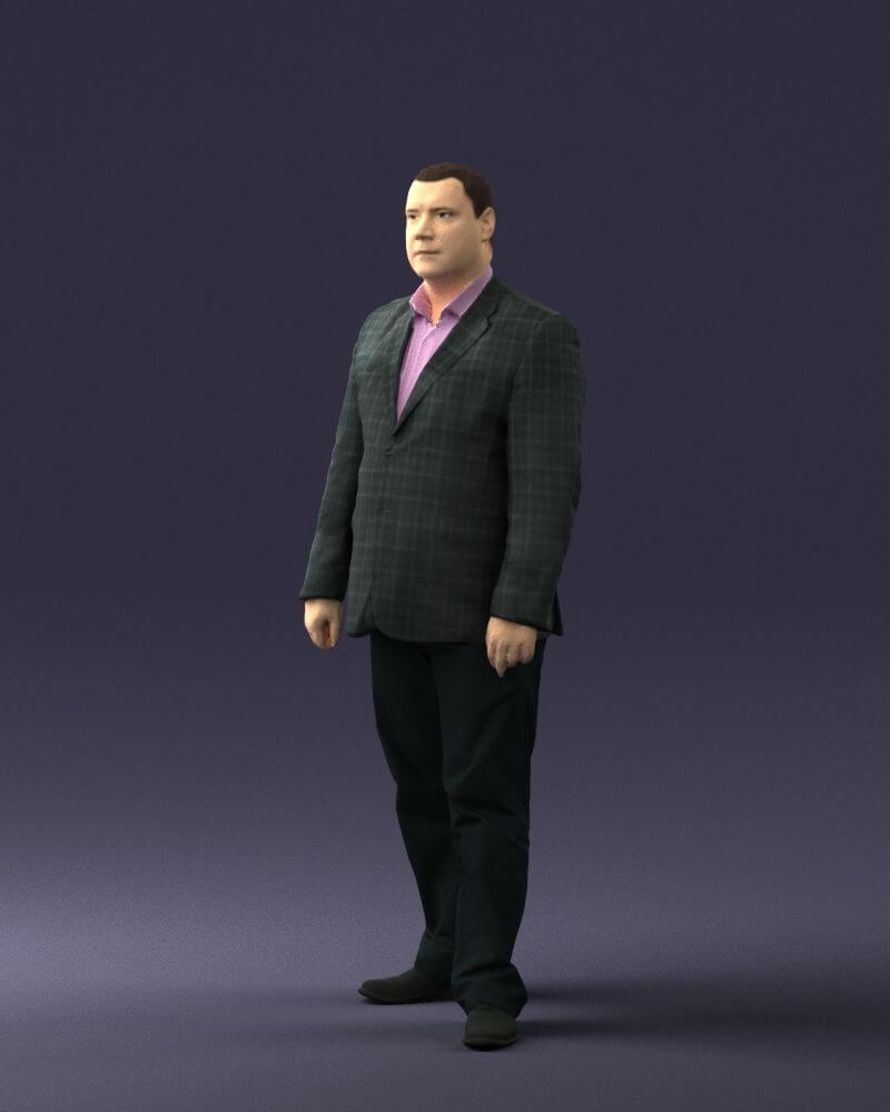 Plump Man Plaid Jacket (0716) - 3D Model by 3DFarm