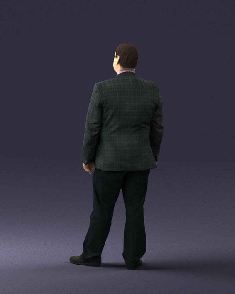 Plump Man Plaid Jacket (0716) - 3D Model by 3DFarm