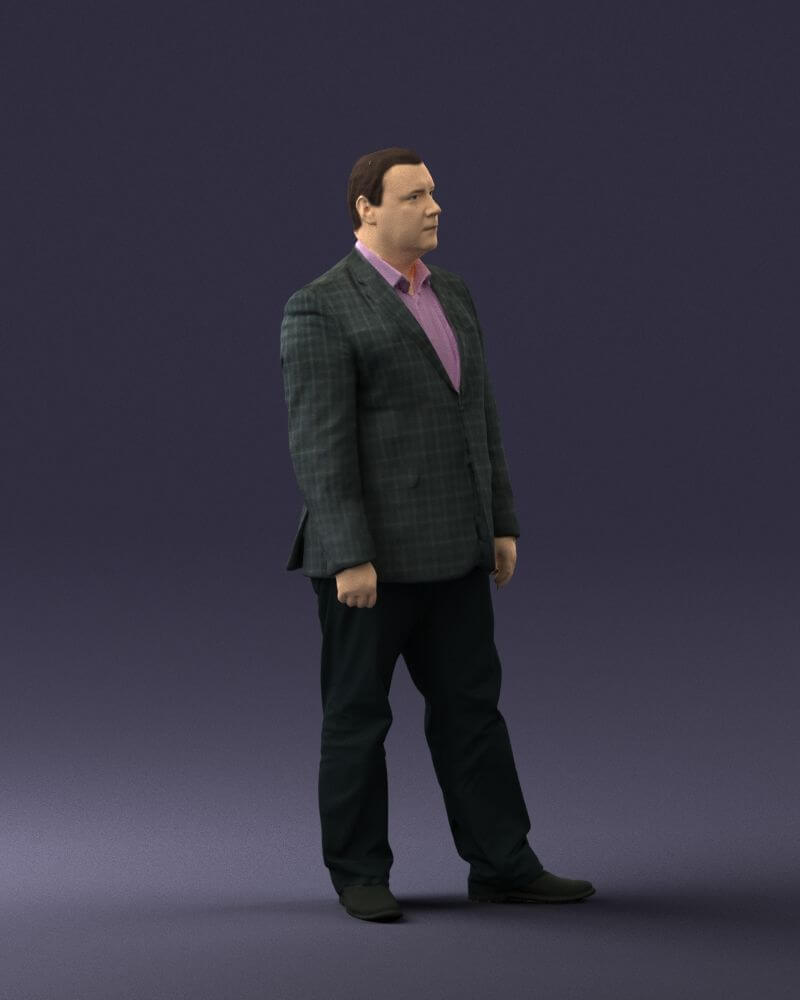 Plump Man Plaid Jacket (0716) - 3D Model by 3DFarm