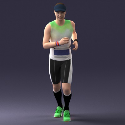 Running Man in Tracksuit (0424) - 3D Model by 3DFarm