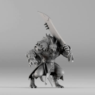 S00031 Werewolf Champion with Sword 3dp - 3D Model by 3DFarm
