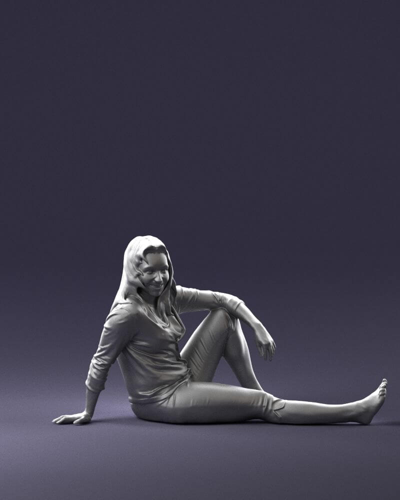 Sitting Girl (0134) - 3D Model by 3DFarm