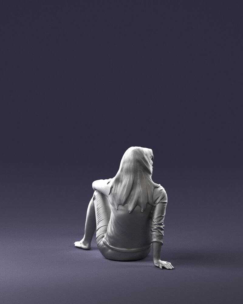 Sitting Girl (0134) - 3D Model by 3DFarm