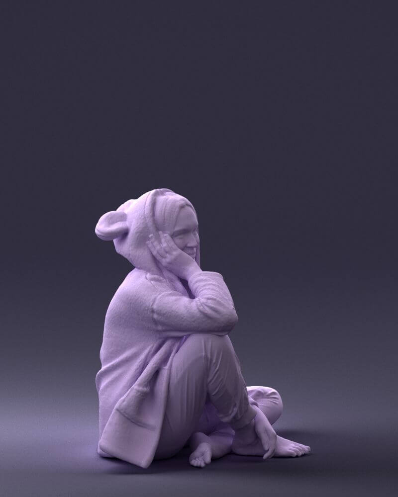 000066 Sitting Girl 0614 - 3D Model by 3DFarm