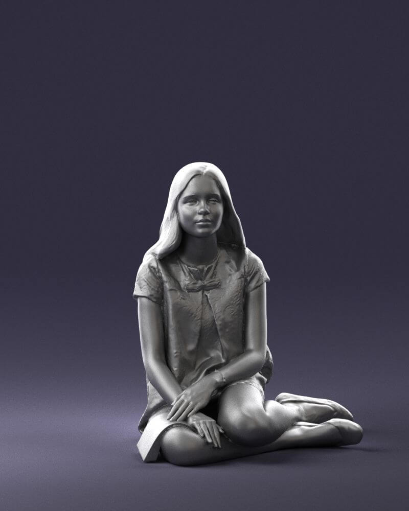 Sitting Girl (1016-3) 3D Model by 3DFarm