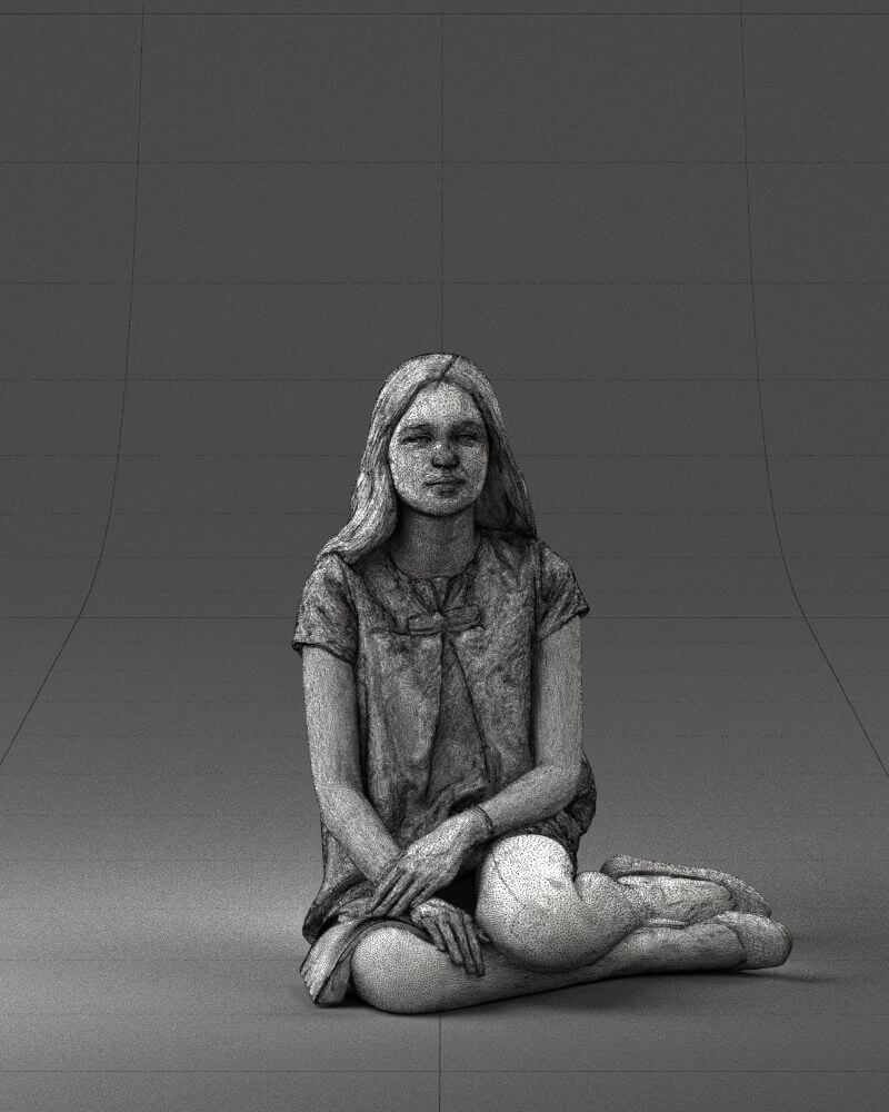Sitting Girl (1016-3) 3D Model by 3DFarm