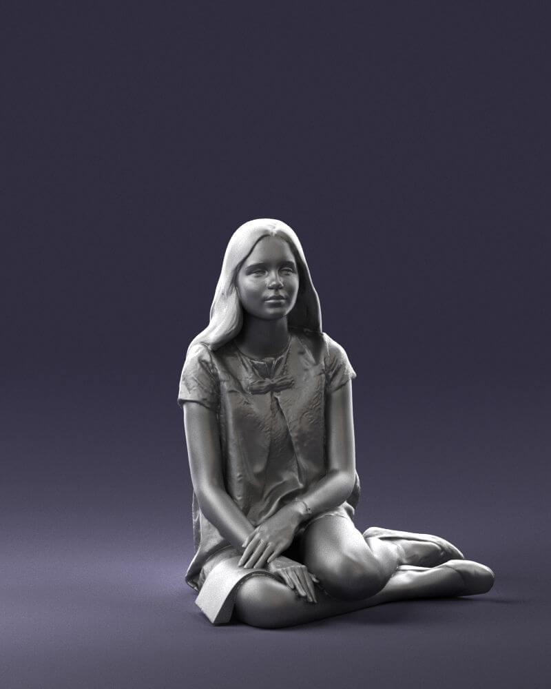 Sitting Girl (1016-3) 3D Model by 3DFarm
