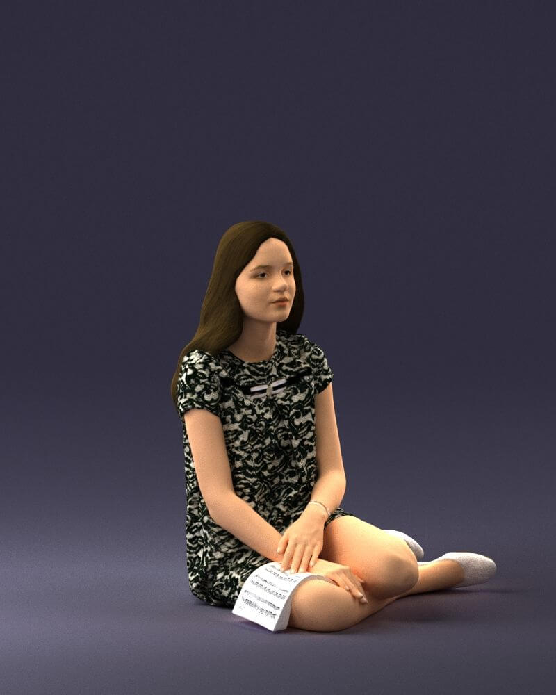 Sitting Girl (1016-3) 3D Model by 3DFarm