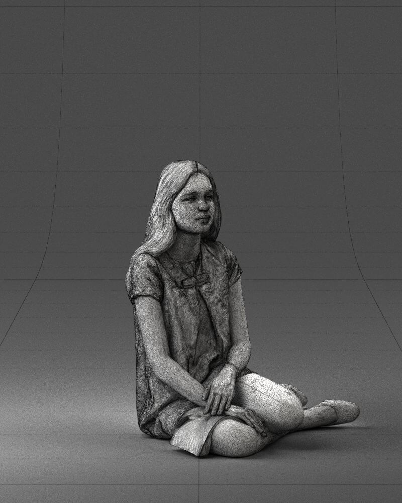 Sitting Girl (1016-3) 3D Model by 3DFarm