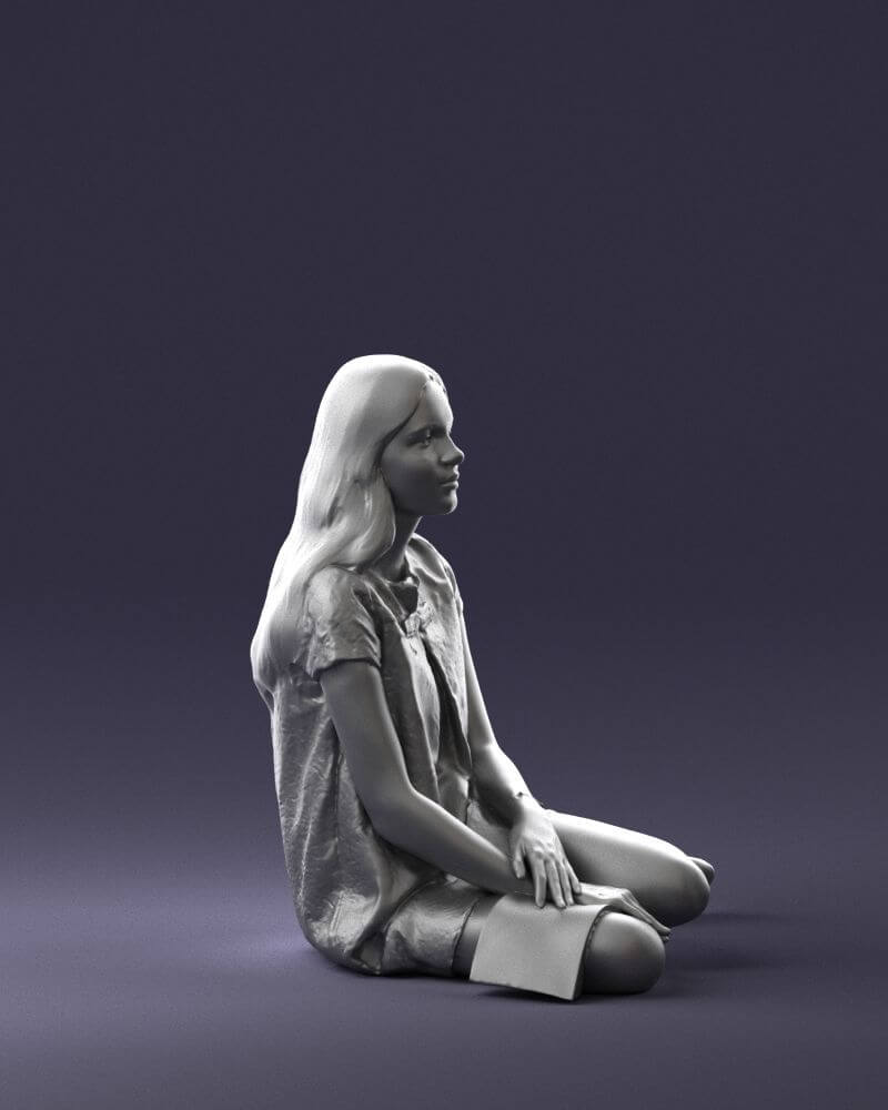 Sitting Girl (1016-3) 3D Model by 3DFarm