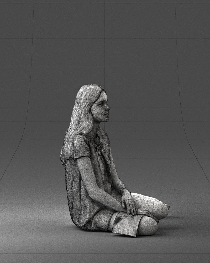 Sitting Girl (1016-3) 3D Model by 3DFarm