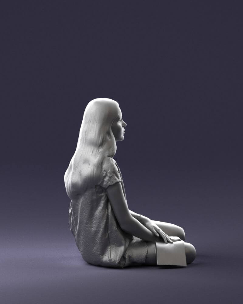 Sitting Girl (1016-3) 3D Model by 3DFarm