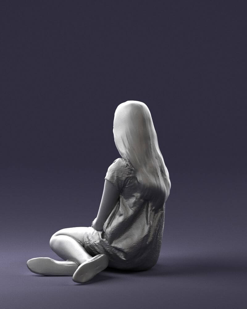 Sitting Girl (1016-3) 3D Model by 3DFarm