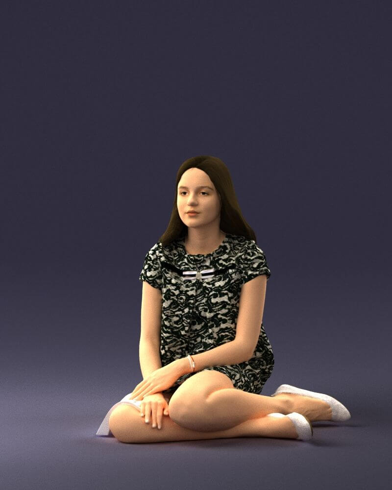 Sitting Girl (1016-3) 3D Model by 3DFarm