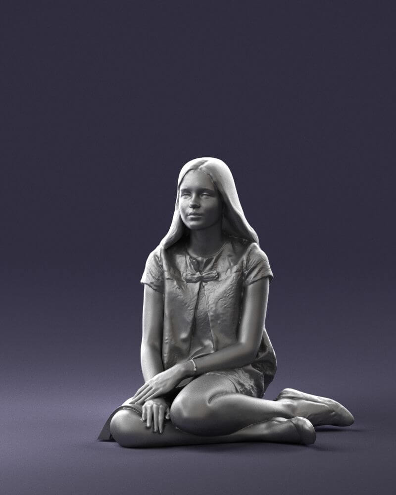Sitting Girl (1016-3) 3D Model by 3DFarm