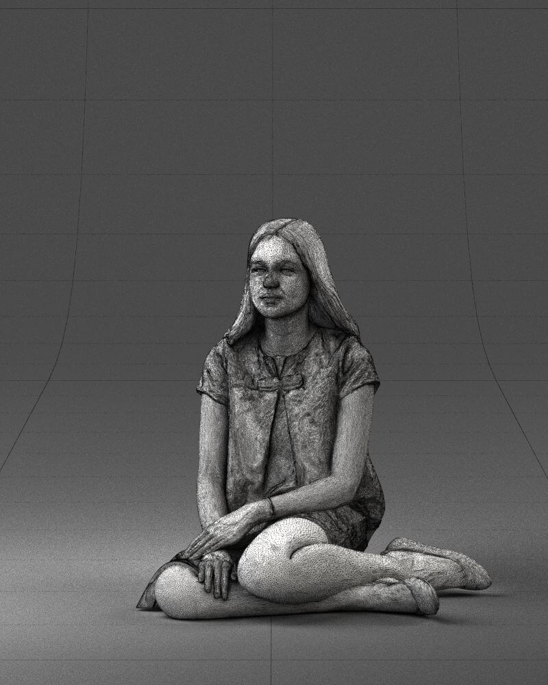 Sitting Girl (1016-3) 3D Model by 3DFarm