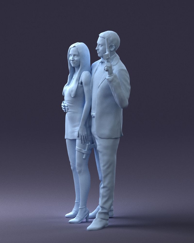 000047 Spy with Girl 0127 - 3D Model by 3DFarm
