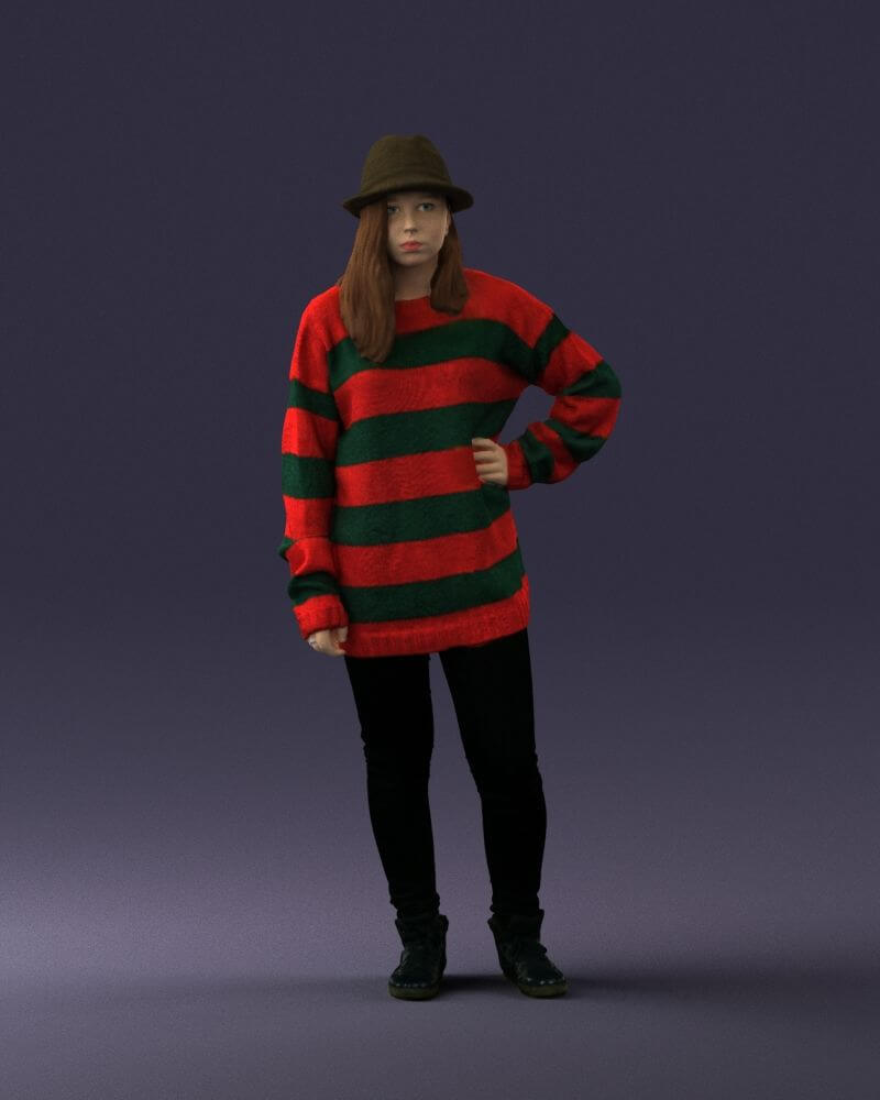 The Girl in The Image of Freddy Krueger (0317) - 3D Model by 3DFarm