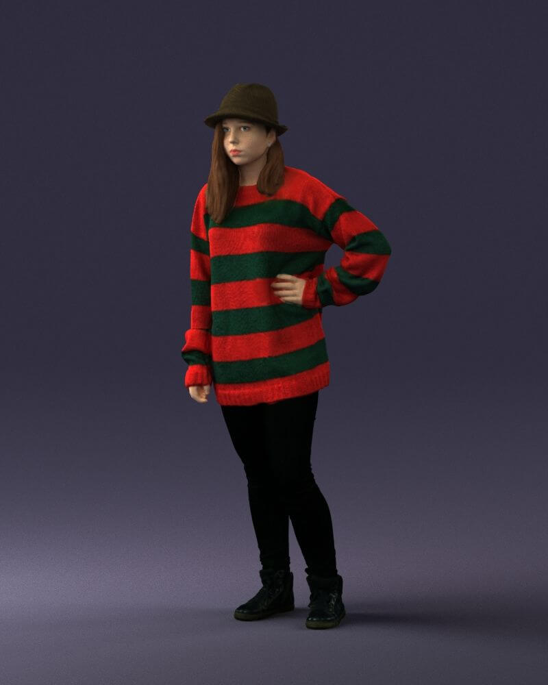 The Girl in The Image of Freddy Krueger (0317) - 3D Model by 3DFarm