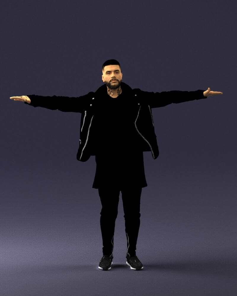 The Man in Black in The T-Pose (0212) 3D Model by 3DFarm