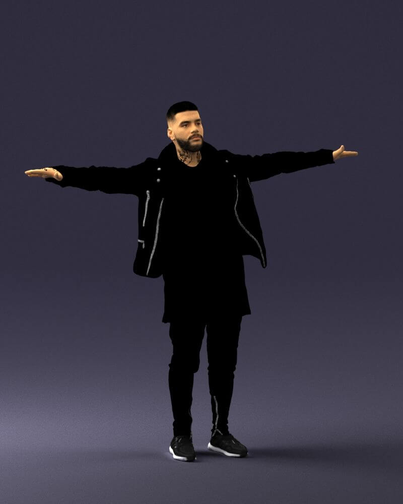 The Man in Black in The T-Pose (0212) 3D Model by 3DFarm