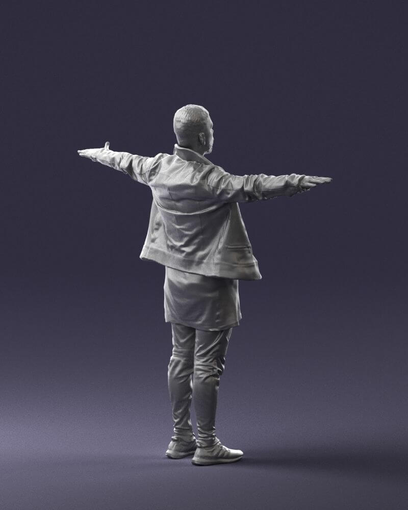 The Man in Black in The T-Pose (0212) 3D Model by 3DFarm