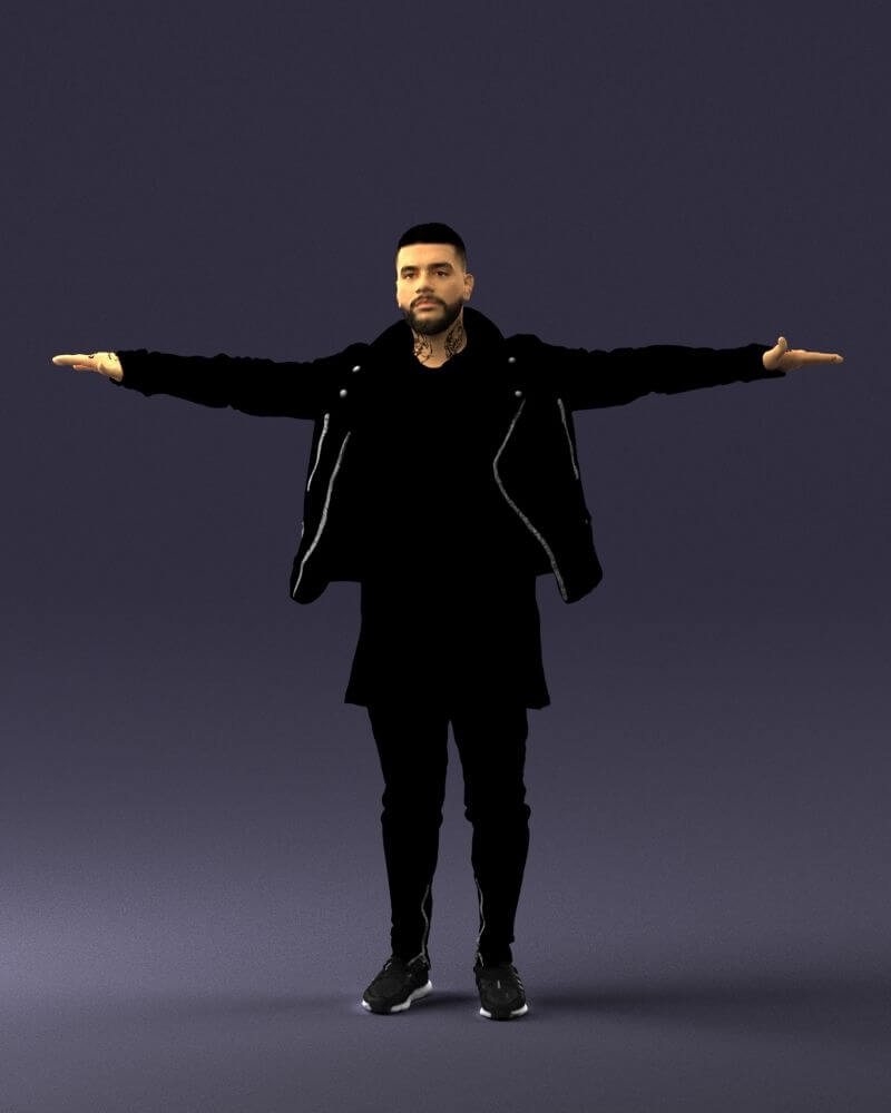The Man in Black in The T-Pose (0212) 3D Model by 3DFarm