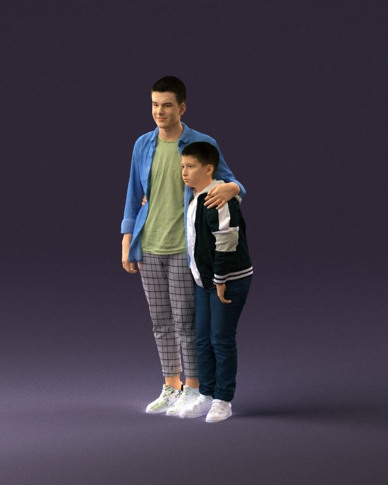 Two Brothers One Older Other Young (1078) - 3D Model by 3DFarm