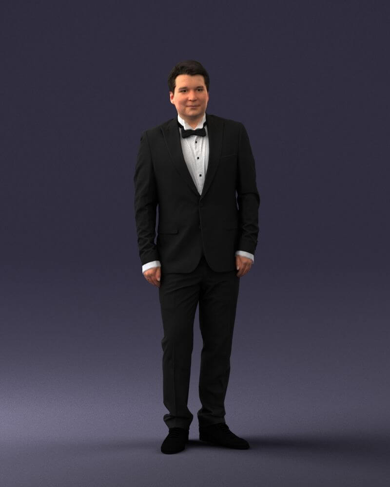 Waiter Man (0414) - 3D Model by 3DFarm