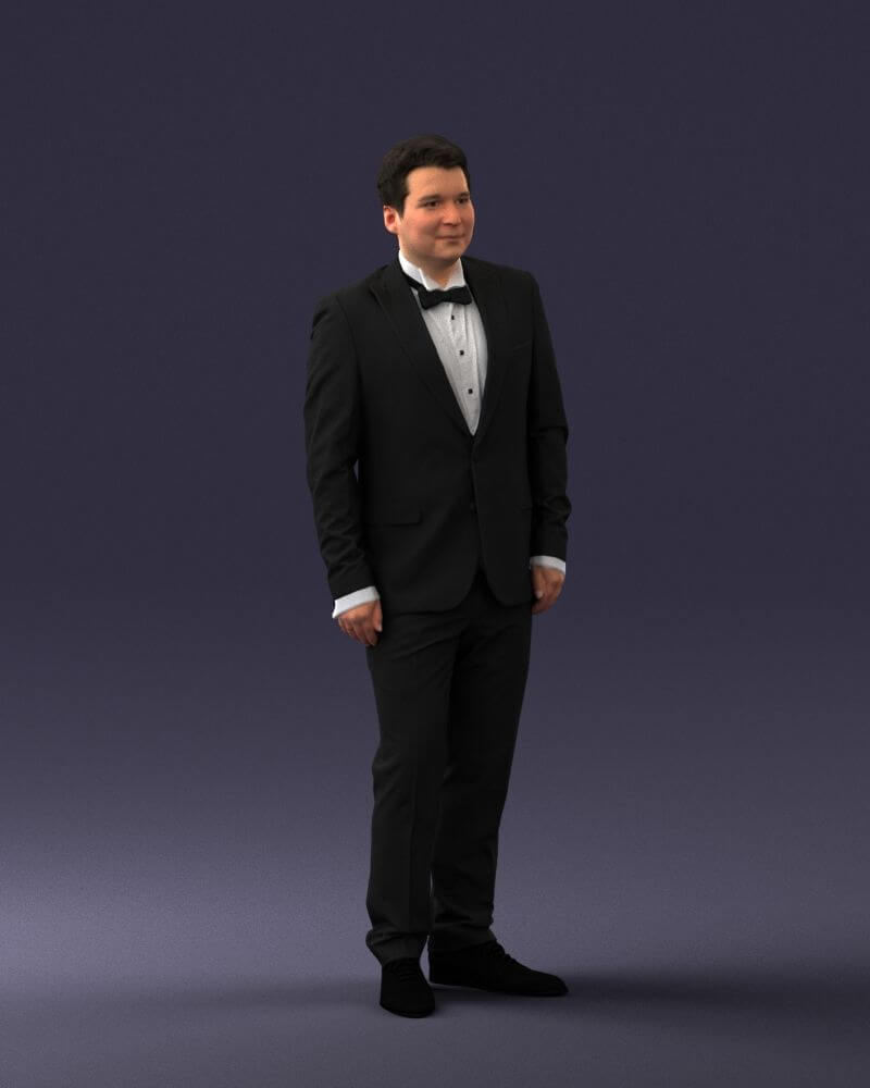 Waiter Man (0414) - 3D Model by 3DFarm