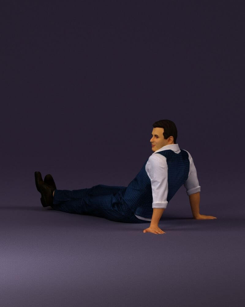 Wedding Man Lies Hands Behind (0824) - 3D Model by 3DFarm