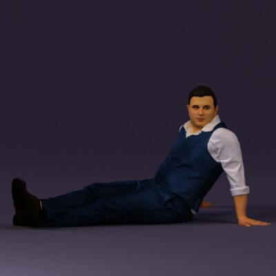 Wedding Man Lies Hands Behind (0824) - 3D Model by 3DFarm