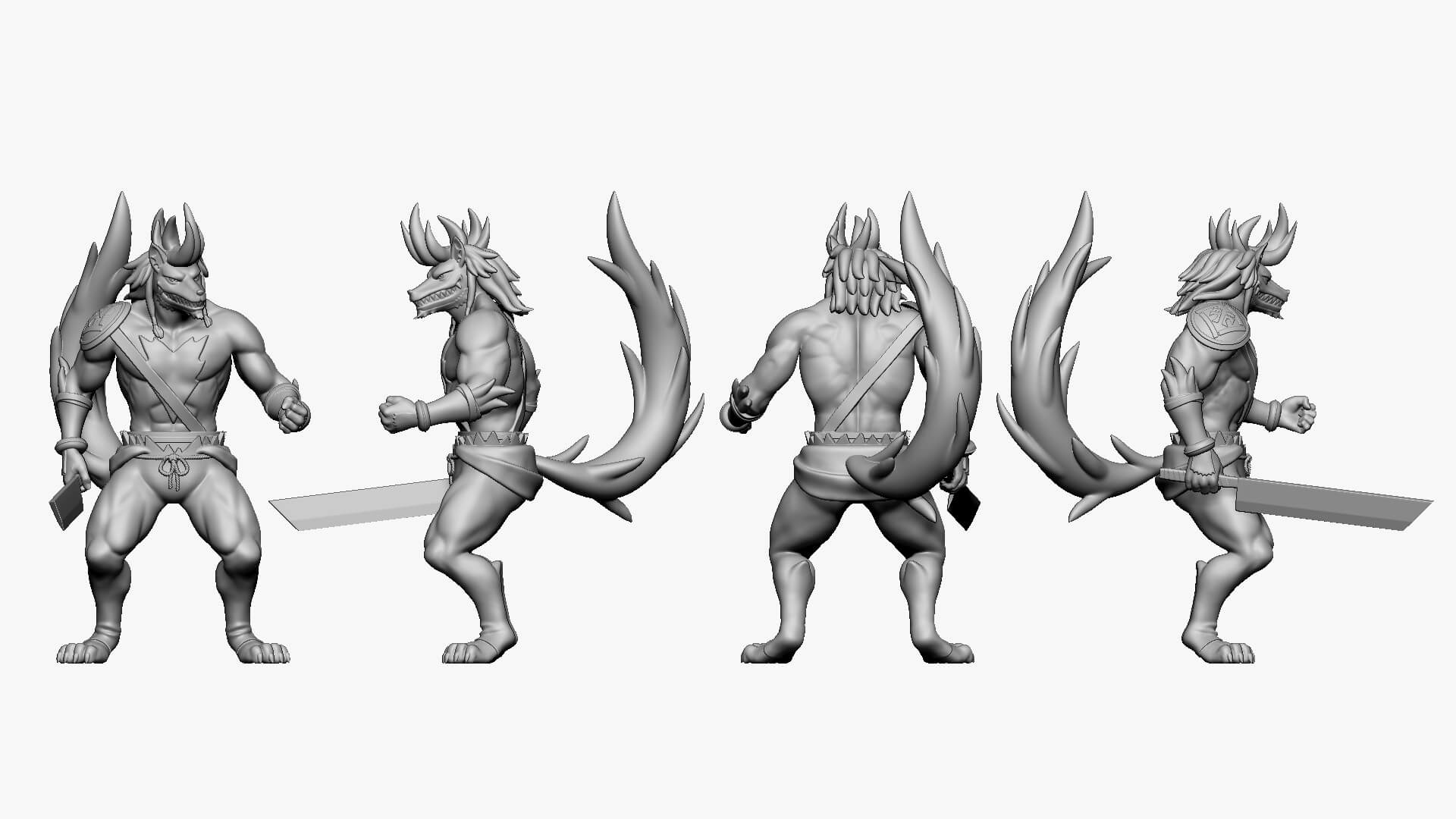 Werewolf Trooper With Long Sword (1231) - 3D Model by 3DFarm