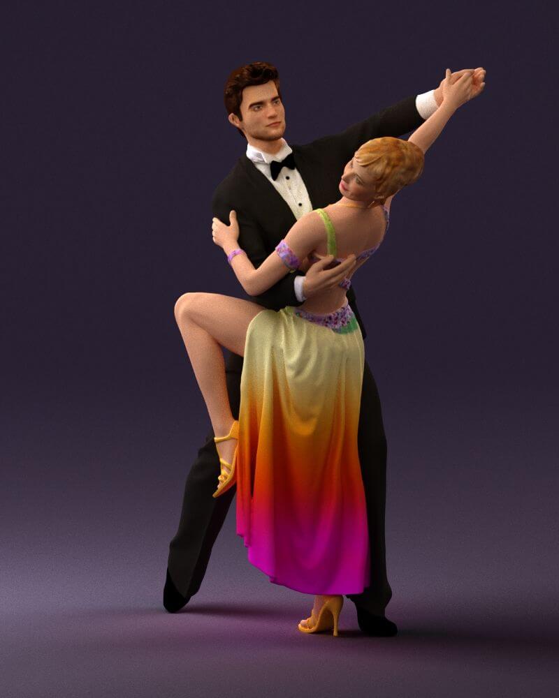Woman and Man Dancing (0625) - 3D Model by 3DFarm