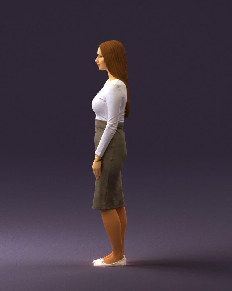 Woman in Office Style Look (0546) - 3D Model by 3DFarm