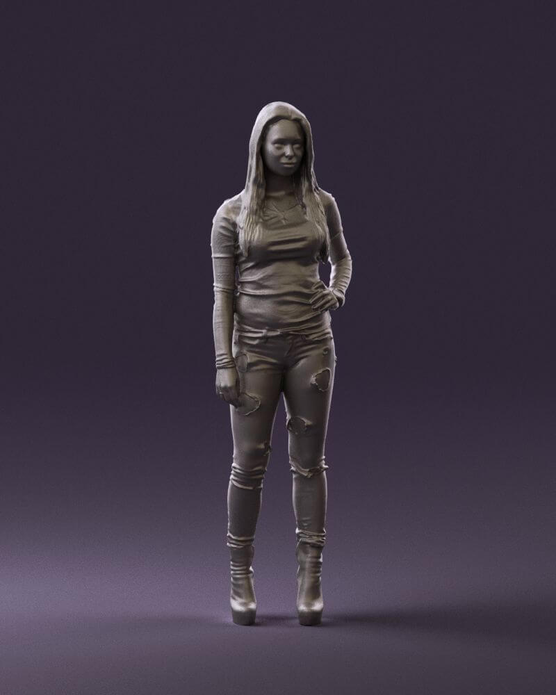 Woman Weird Blouse Hand Hip (0803) - 3D Model by 3DFarm