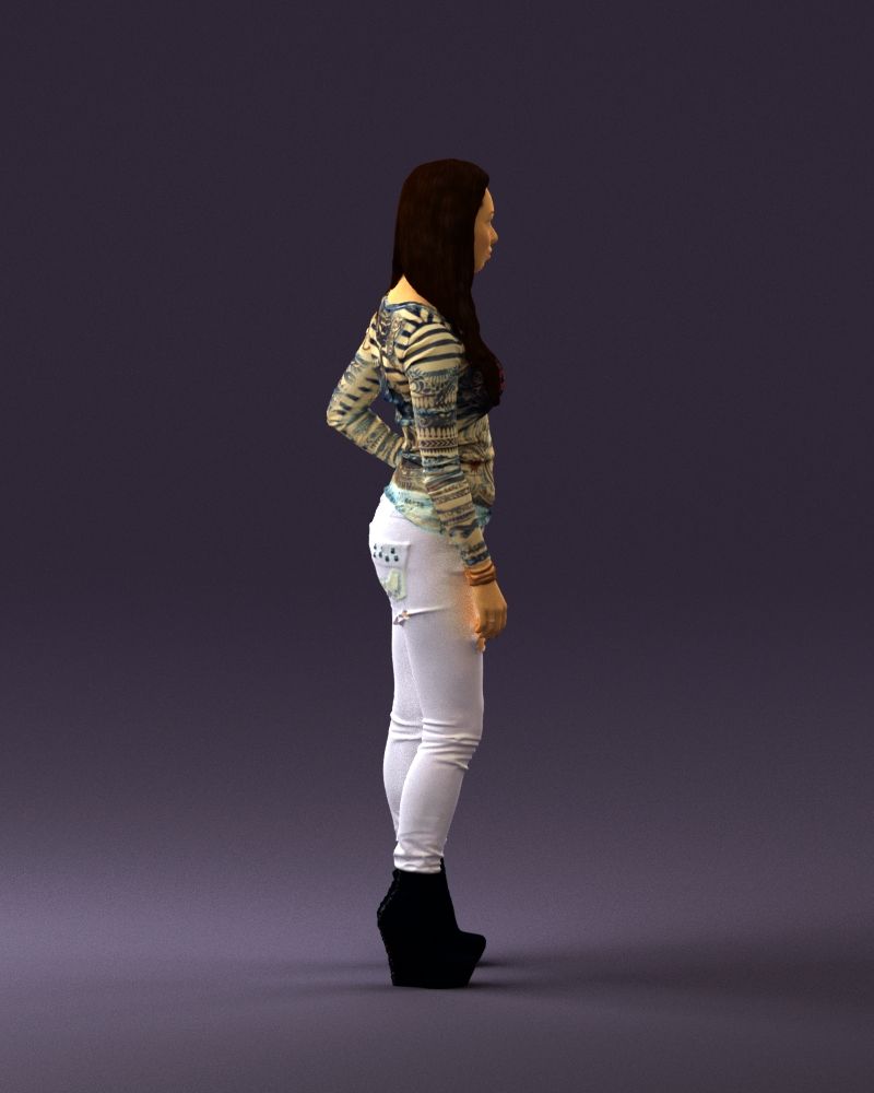 Woman Weird Blouse Hand Hip (0803) - 3D Model by 3DFarm