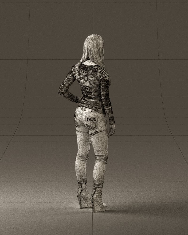 Woman Weird Blouse Hand Hip (0803) - 3D Model by 3DFarm