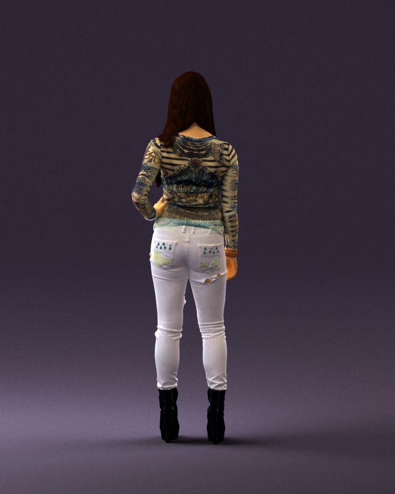 Woman Weird Blouse Hand Hip (0803) - 3D Model by 3DFarm