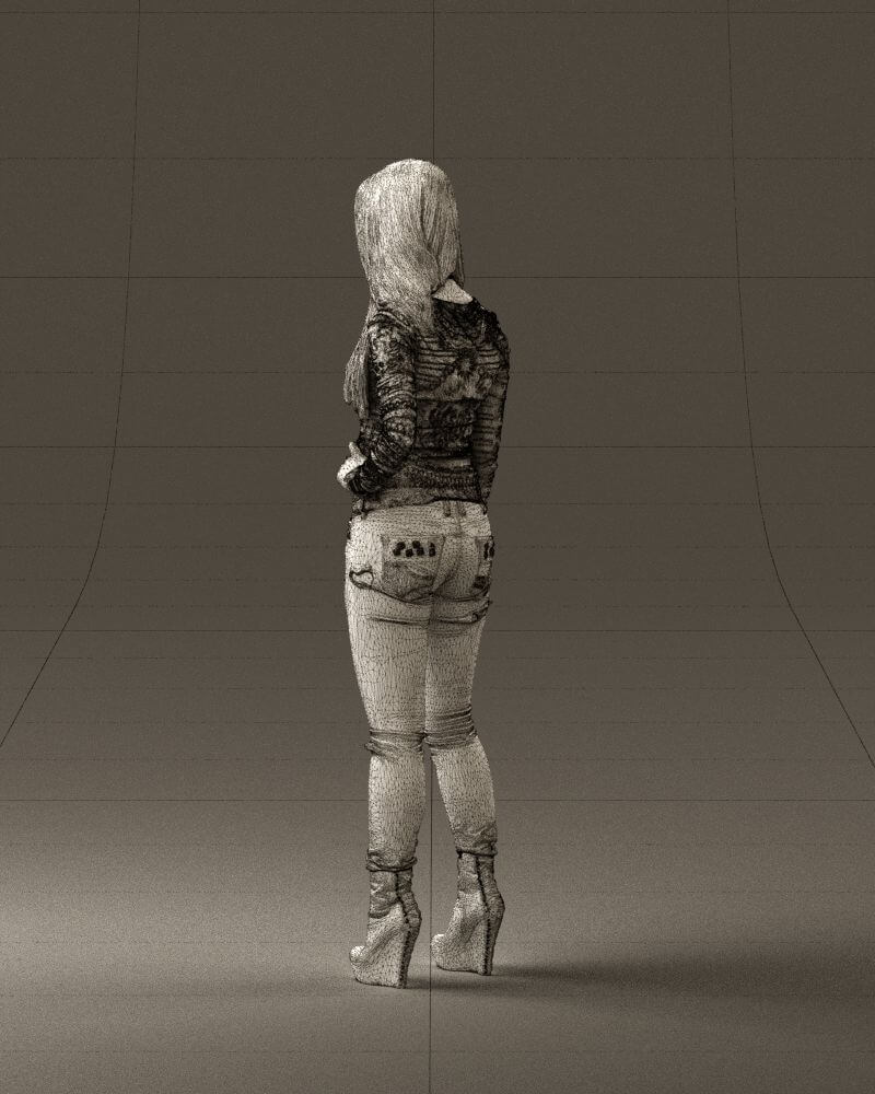 Woman Weird Blouse Hand Hip (0803) - 3D Model by 3DFarm