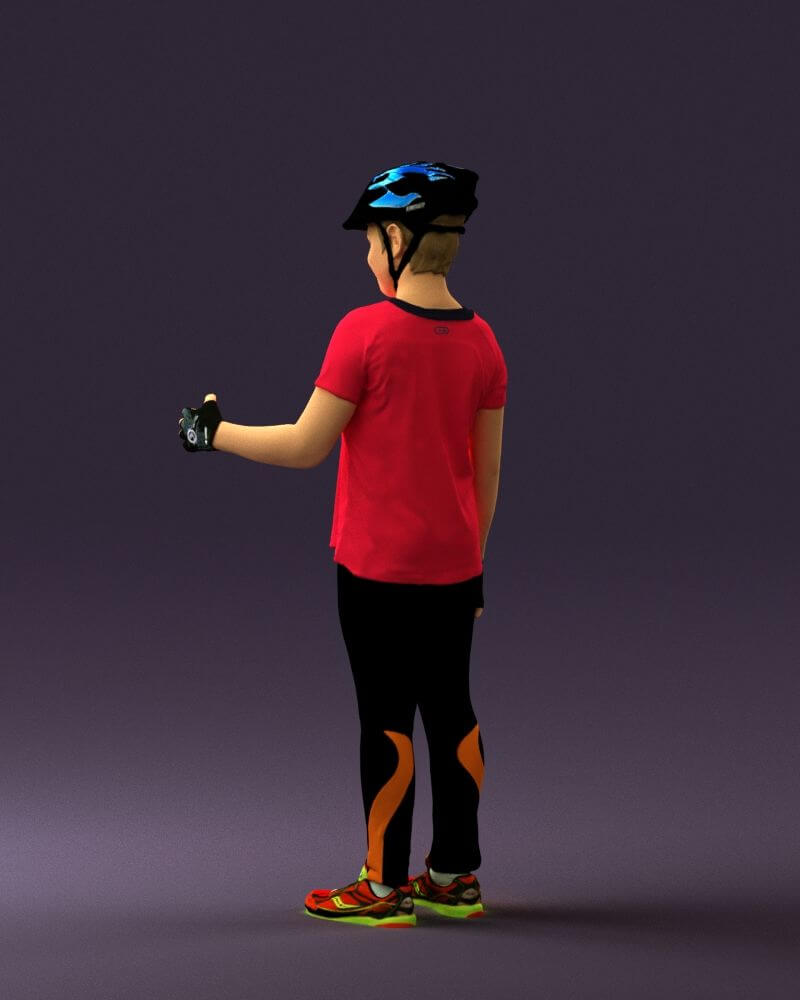 Young Man in Bike Rider Suit (0842) - 3D Model by 3DFarm