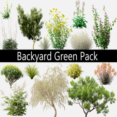 Backyard Green Pack 35 - 3D Model by 3dgardenplants