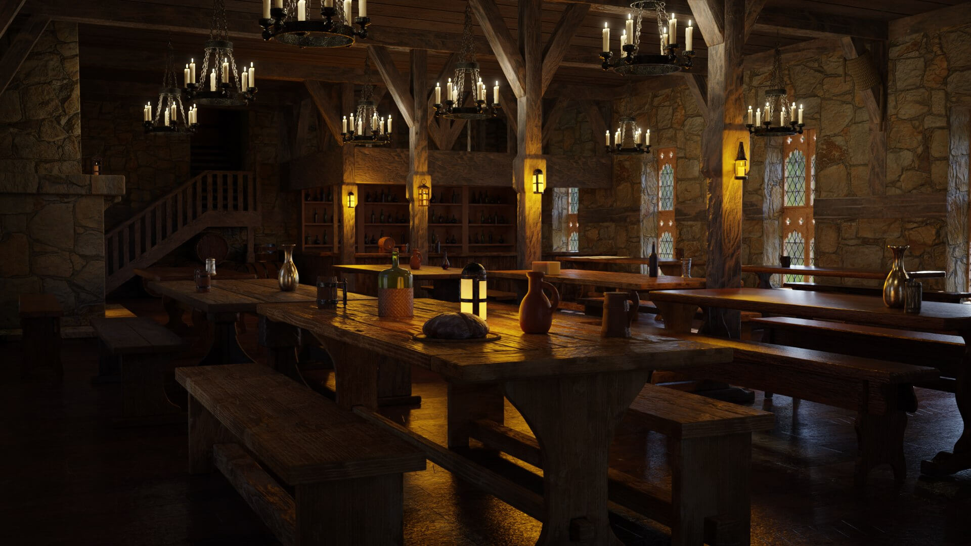Medieval Tavern 3D Scene by 3DHappy