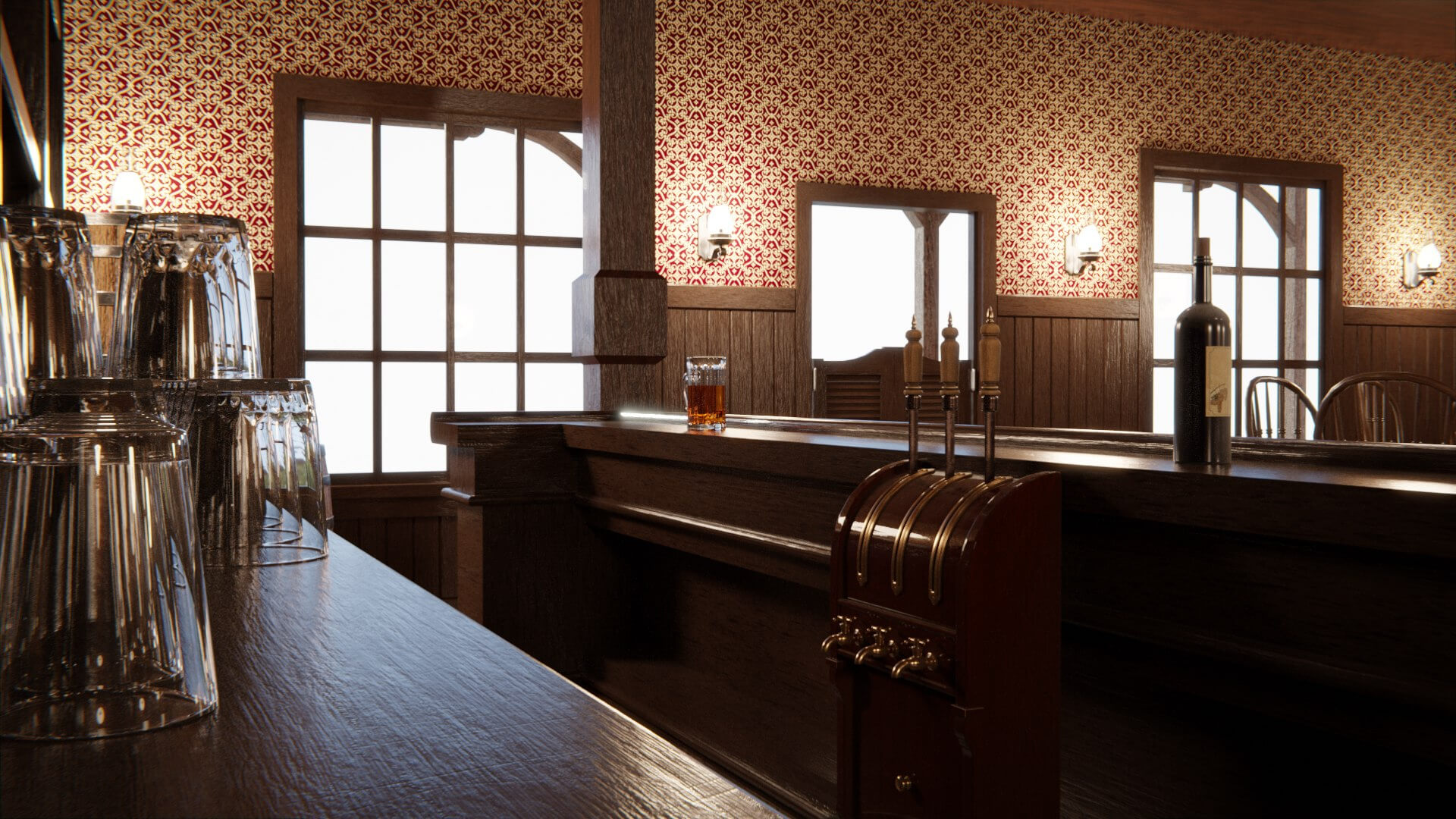 Western Saloon 3D Scene by 3DHappy