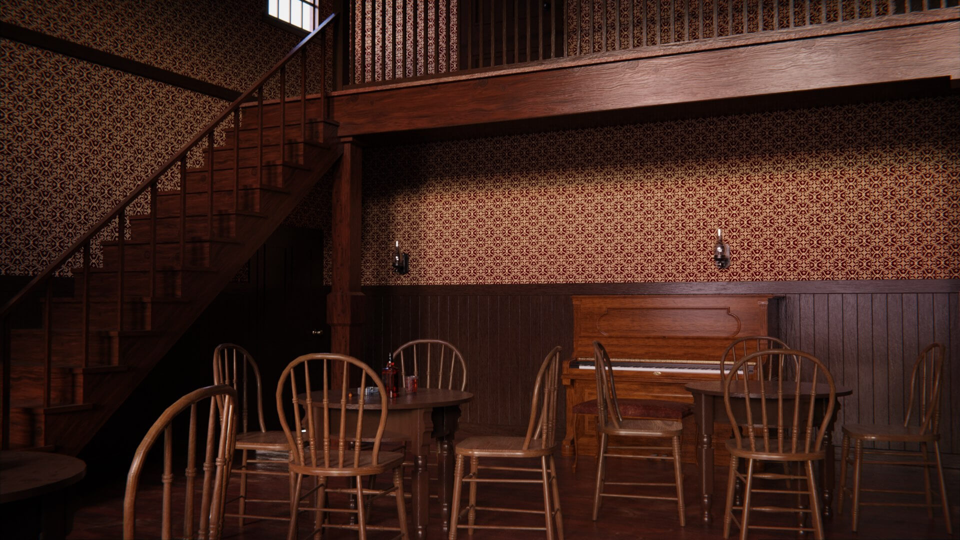 Western Saloon 3D Scene by 3DHappy