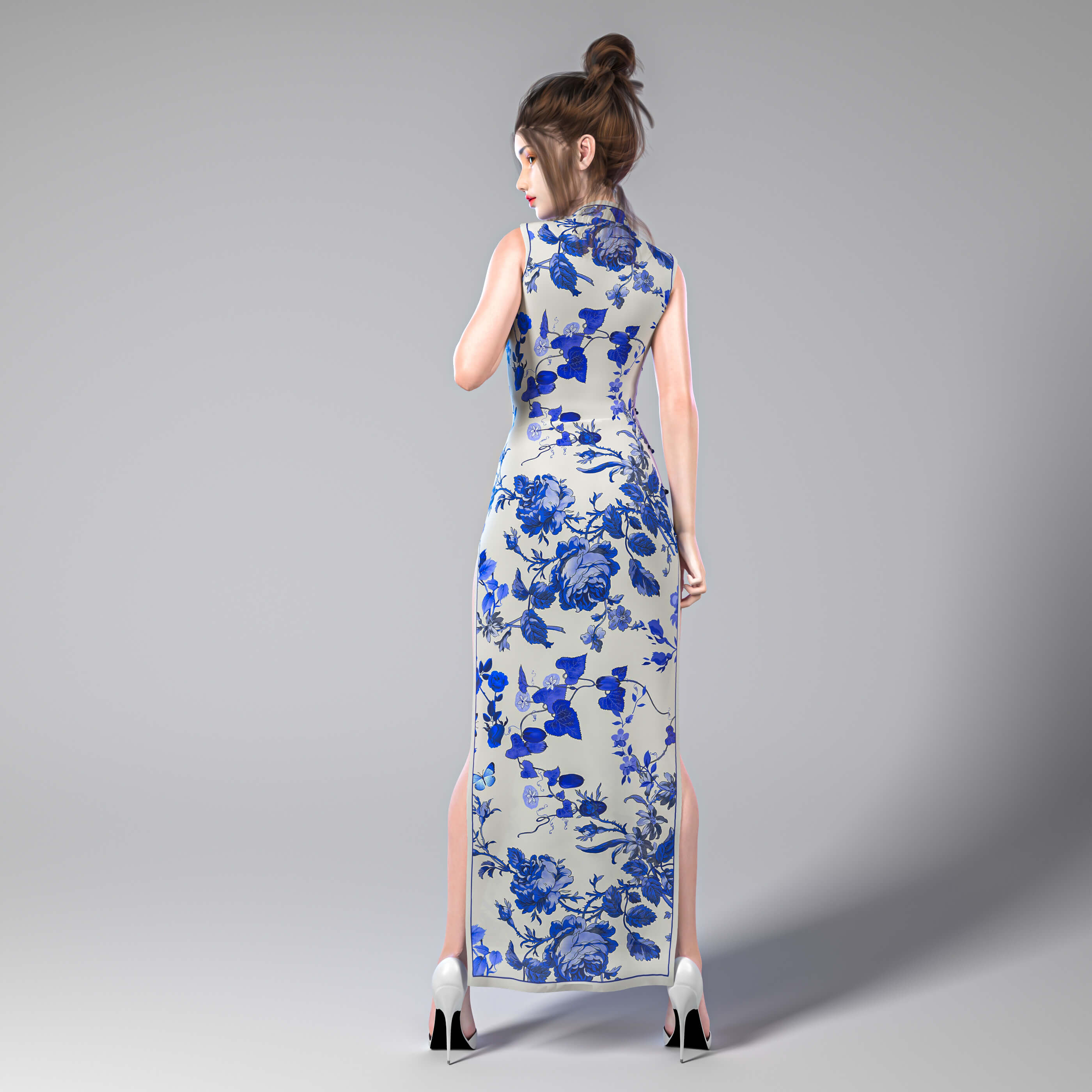 cheongsam Chi-pao chirpaur cheong-sam woman 3D Model by 3DhumanJK