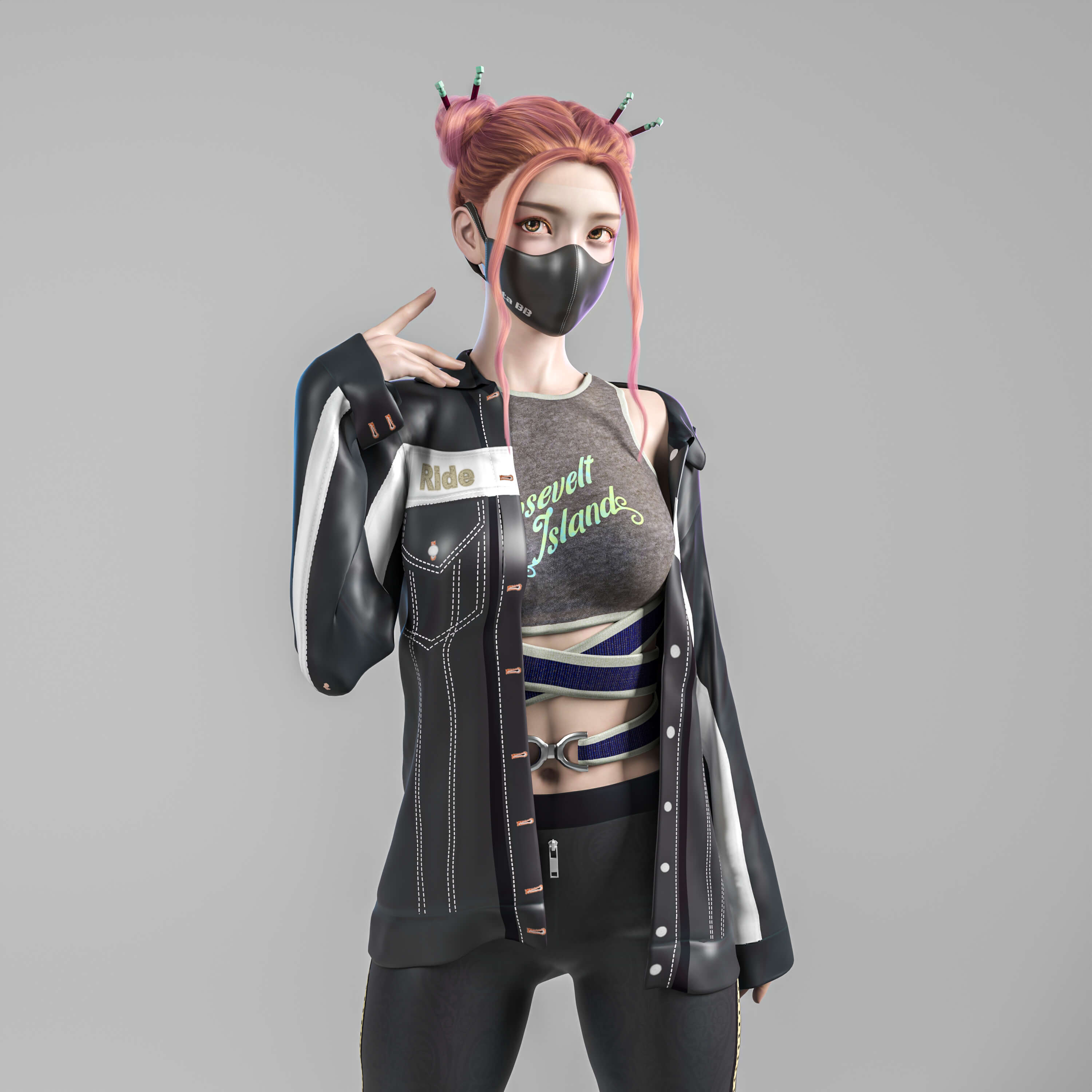 Woman Casual Standing With Pose 001 - Free 3D Model by 3DhumanJK