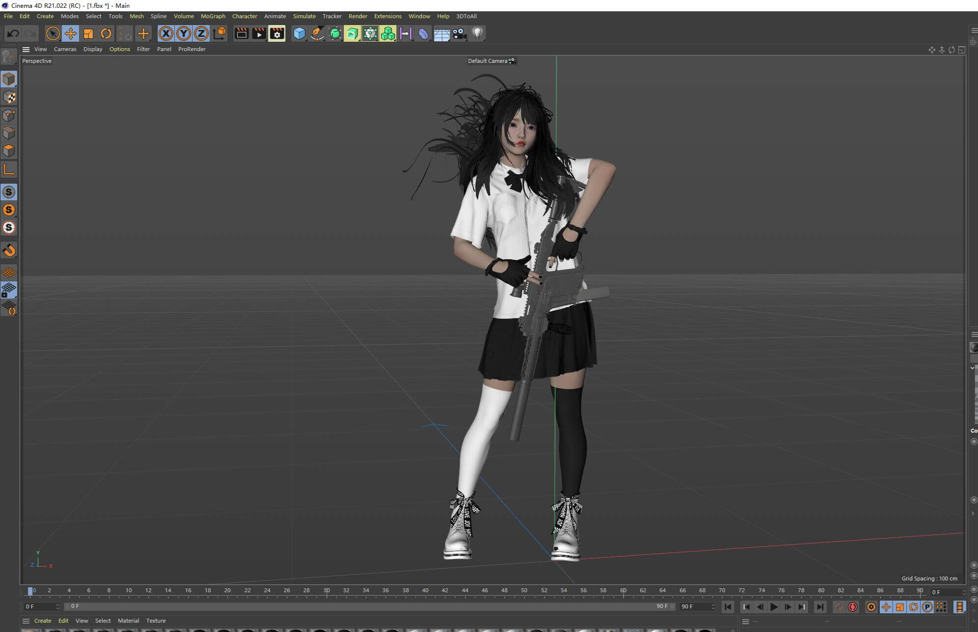 Cute Girl in JK With Posing - 3D Model by 3DhumanJK